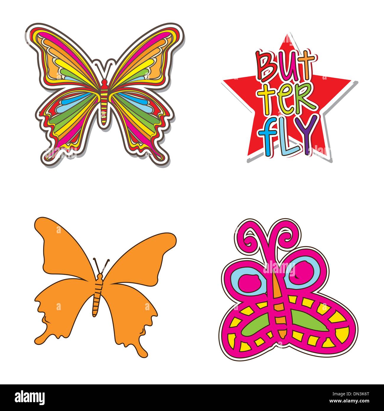 Draw butterflies Stock Vector Images - Alamy
