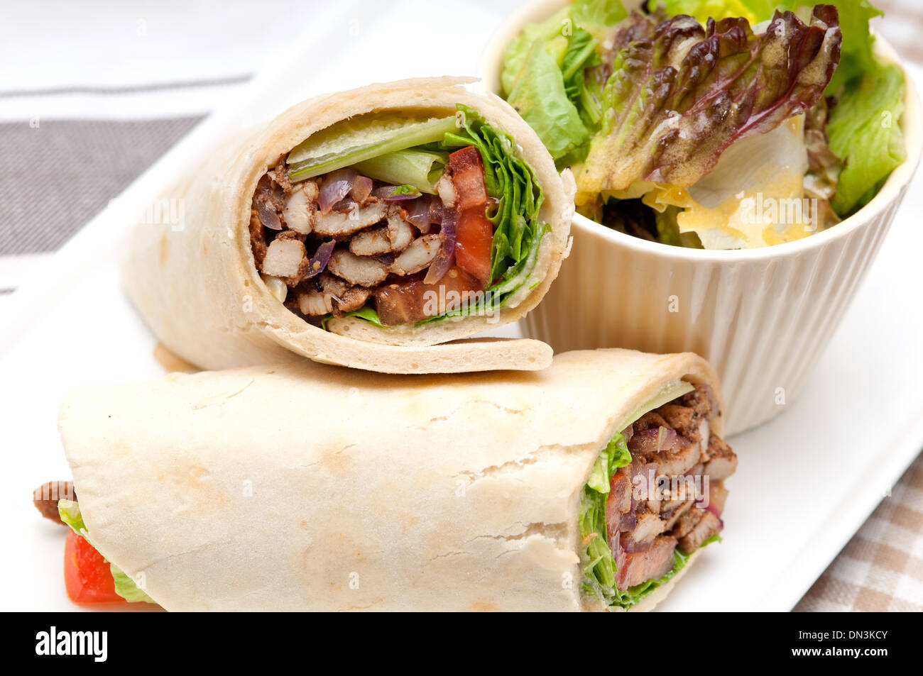 kafta shawarma chicken pita wrap roll sandwich traditional arab mid ...