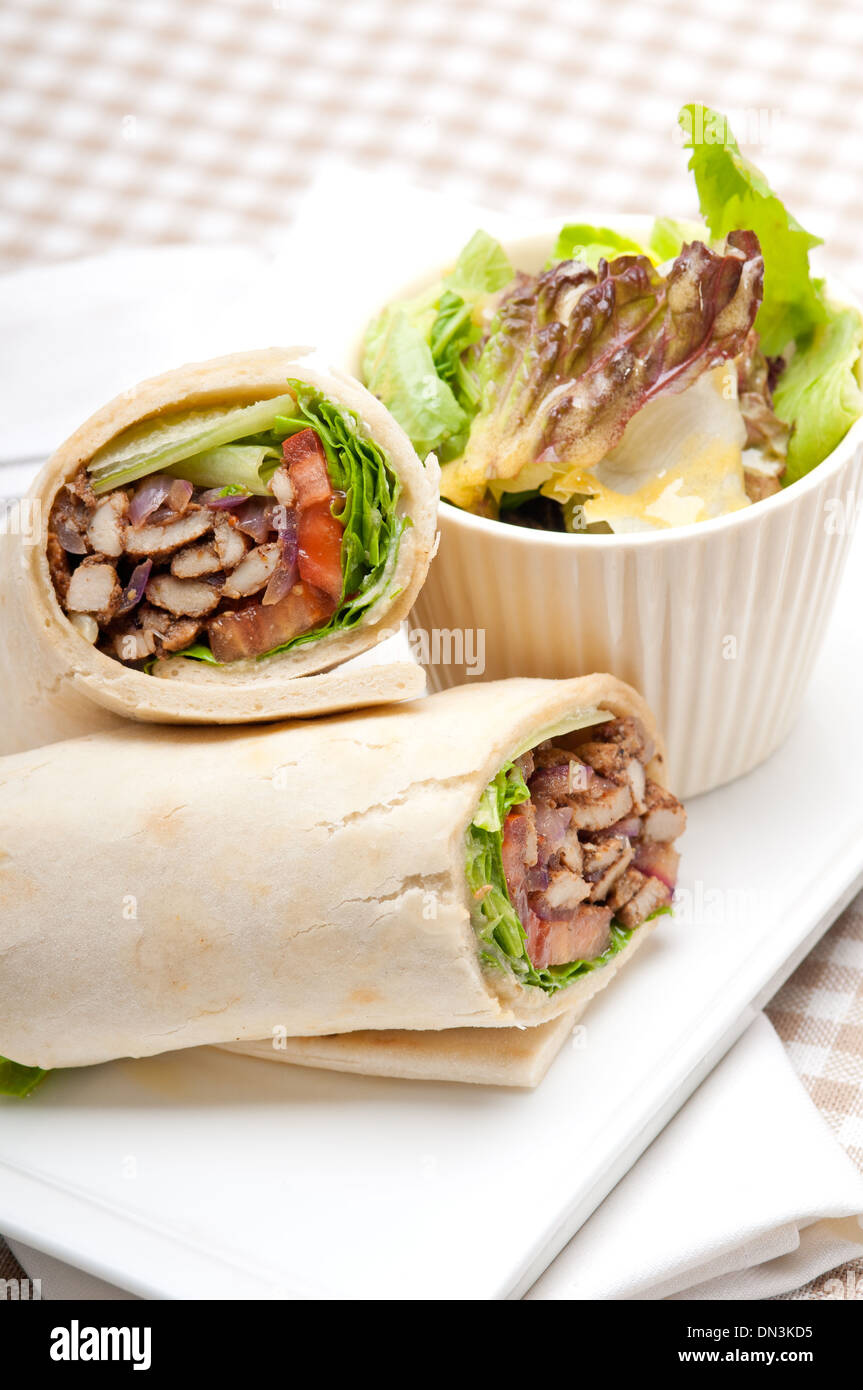 kafta shawarma chicken pita wrap roll sandwich traditional arab mid ...
