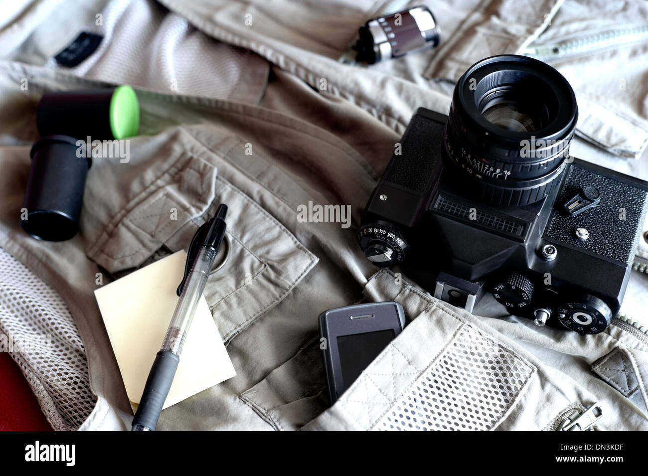 Photo reporter's vintage gear Stock Photo - Alamy