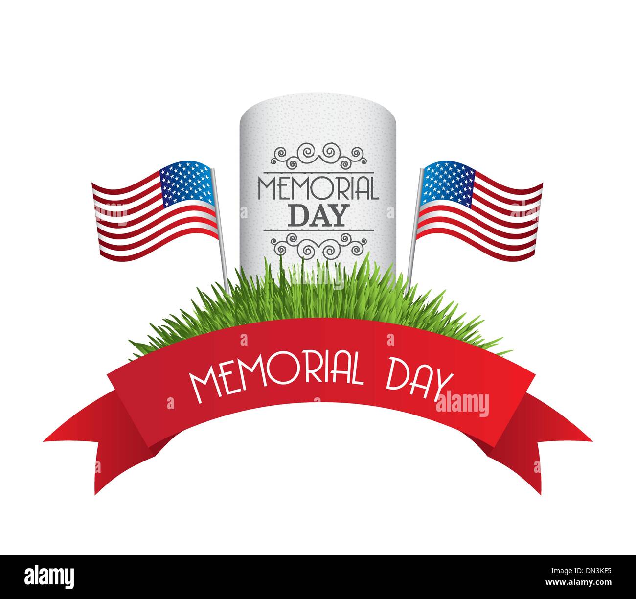Text memorial day ribbon Cut Out Stock Images & Pictures - Alamy