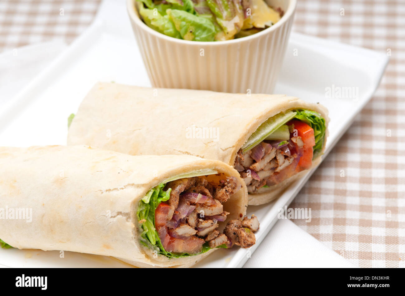 kafta shawarma chicken pita wrap roll sandwich traditional arab mid ...