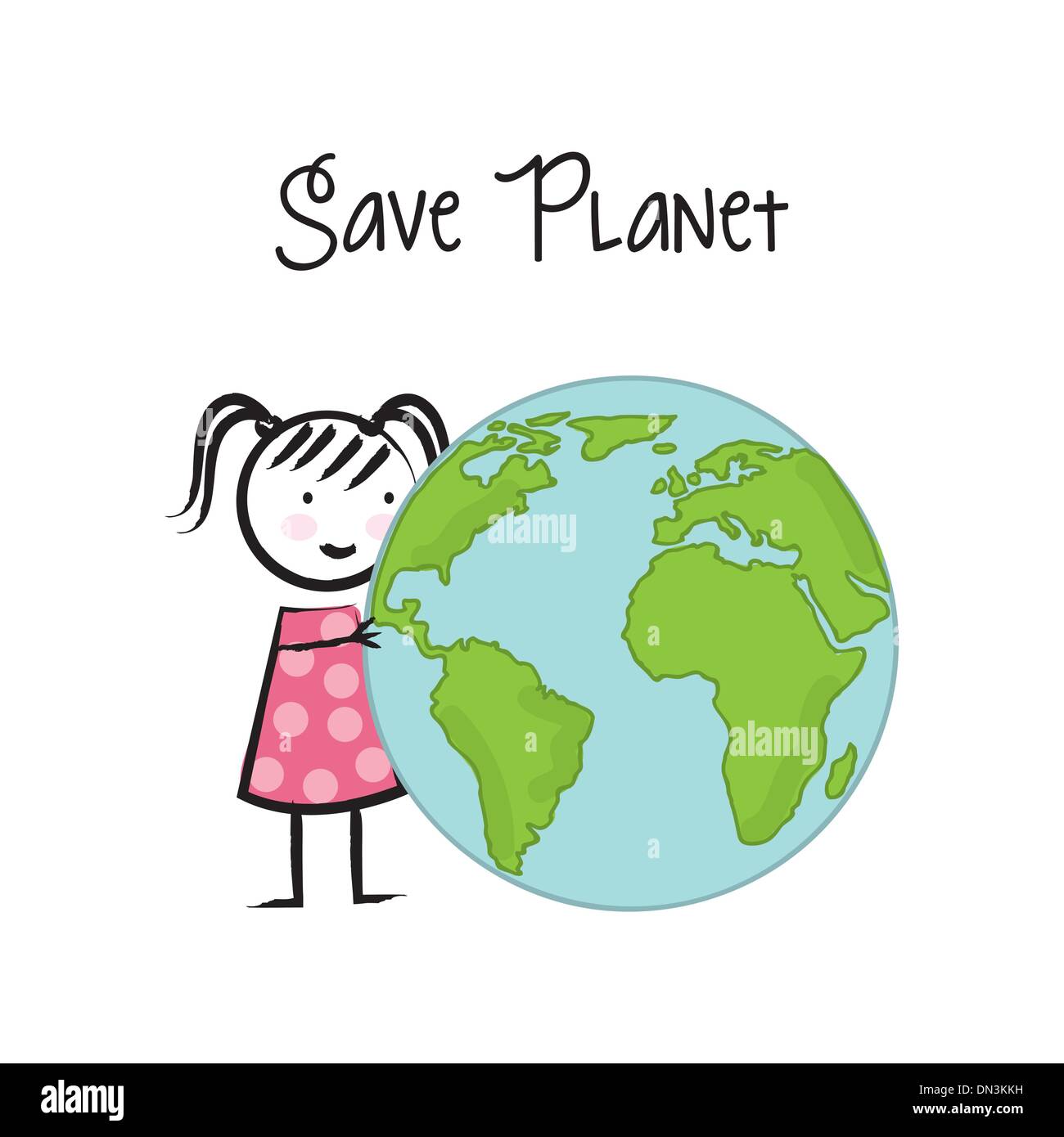 Children drawing the earth together Cut Out Stock Images & Pictures - Alamy