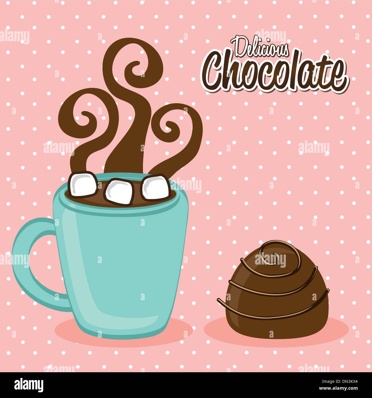 Pink hot chocolate drink Stock Vector Images - Alamy