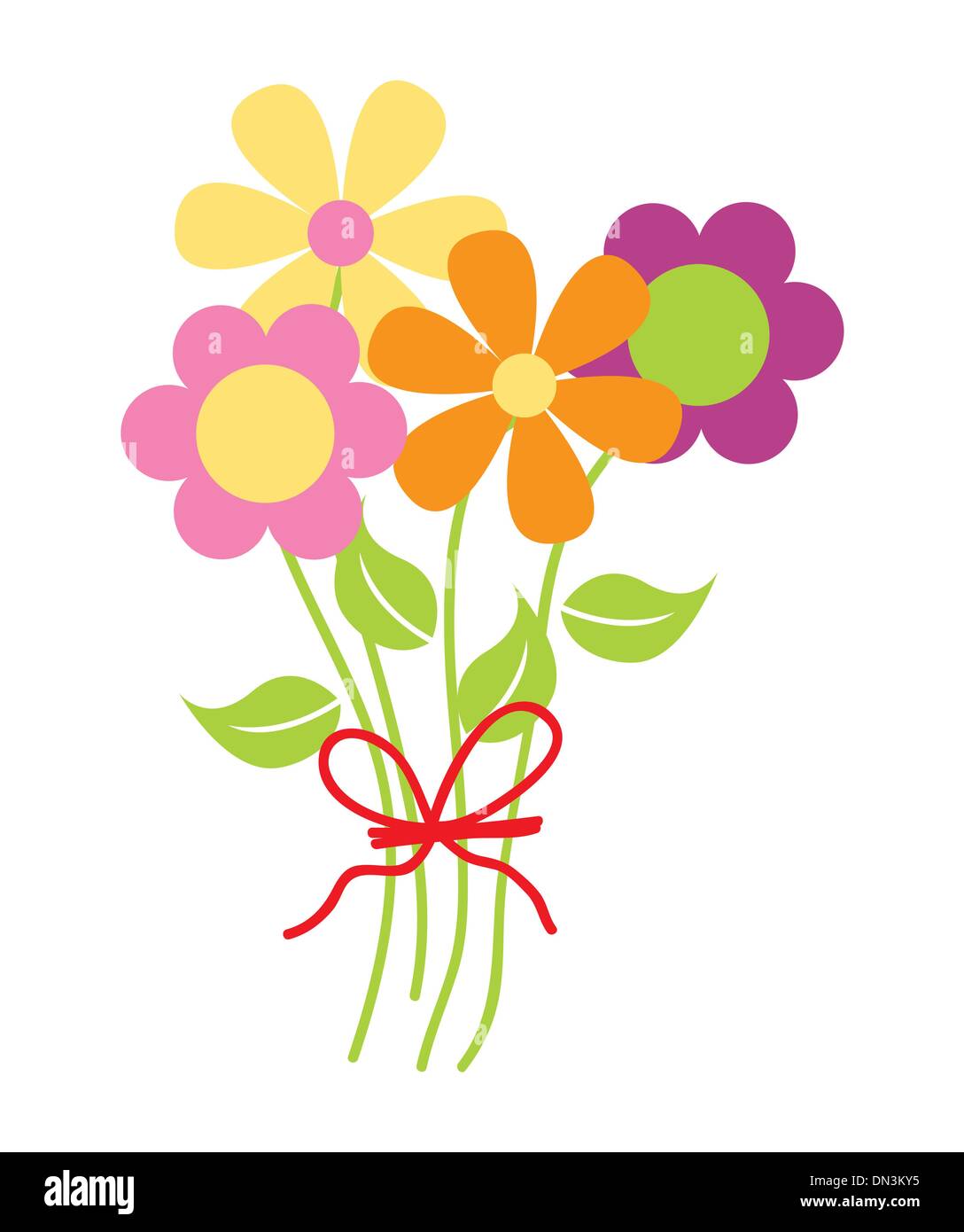 Colorful spring bouquet flowers Stock Vector Images - Alamy