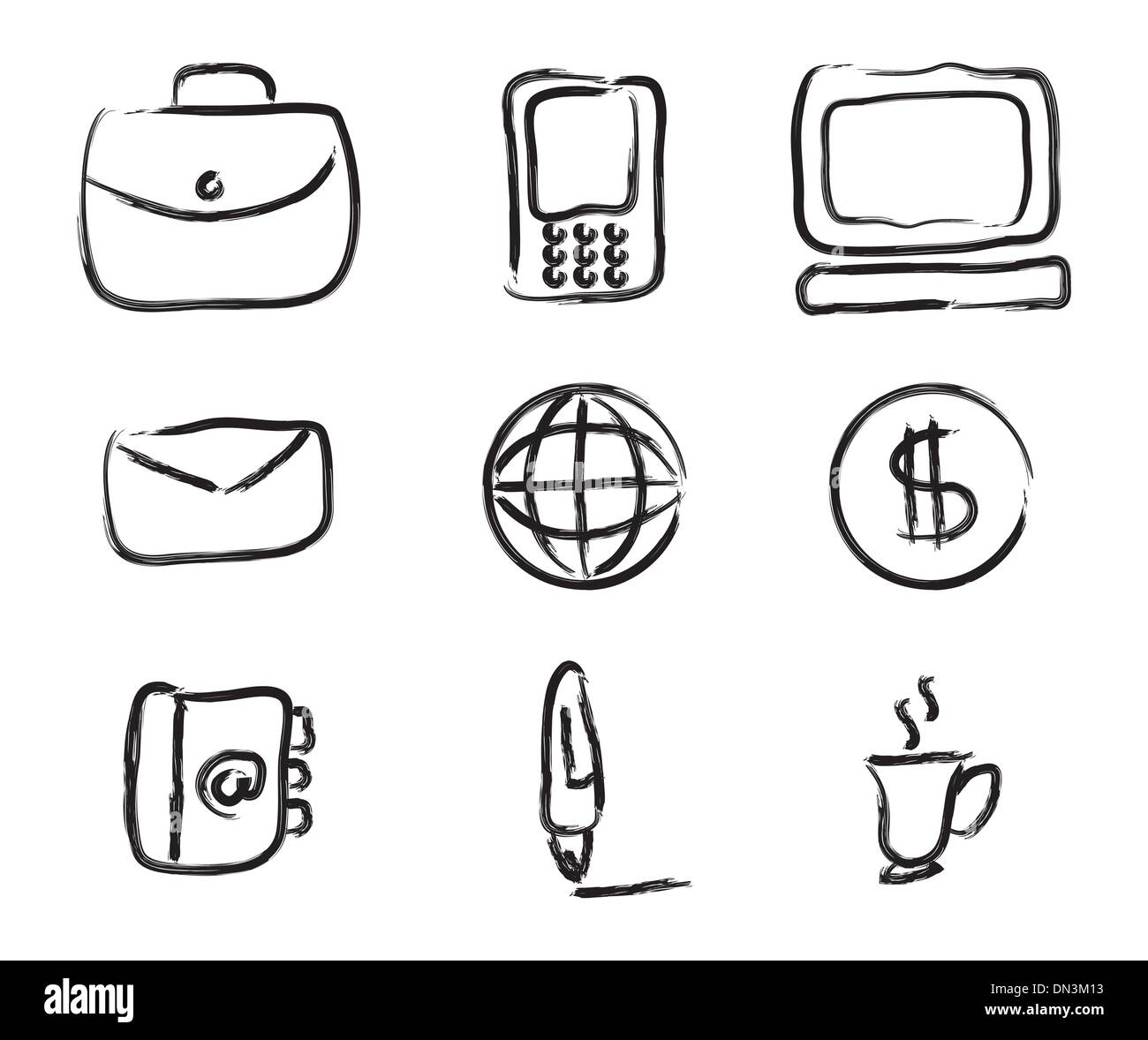 Business icons organization vector Black and White Stock Photos ...