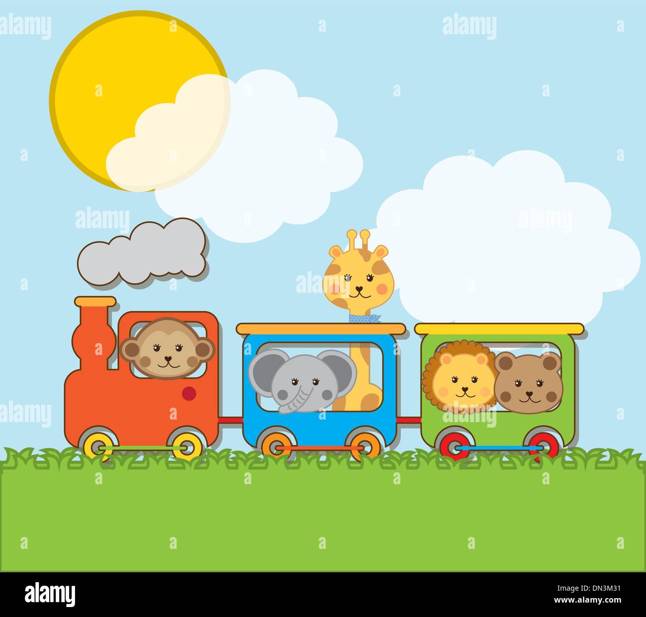 Toy animals elephant lion Stock Vector Images - Alamy