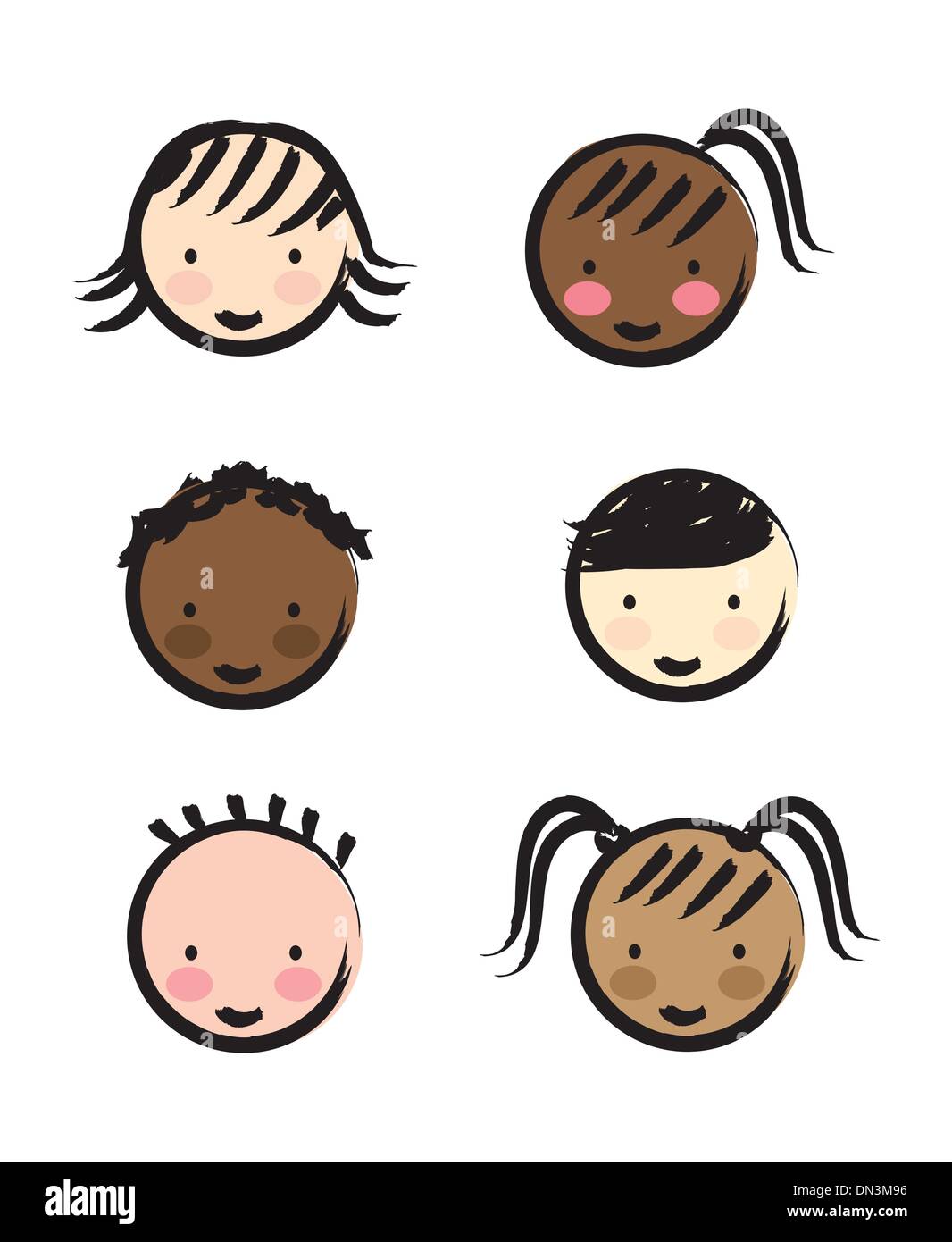 faces of children Stock Vector Image & Art - Alamy