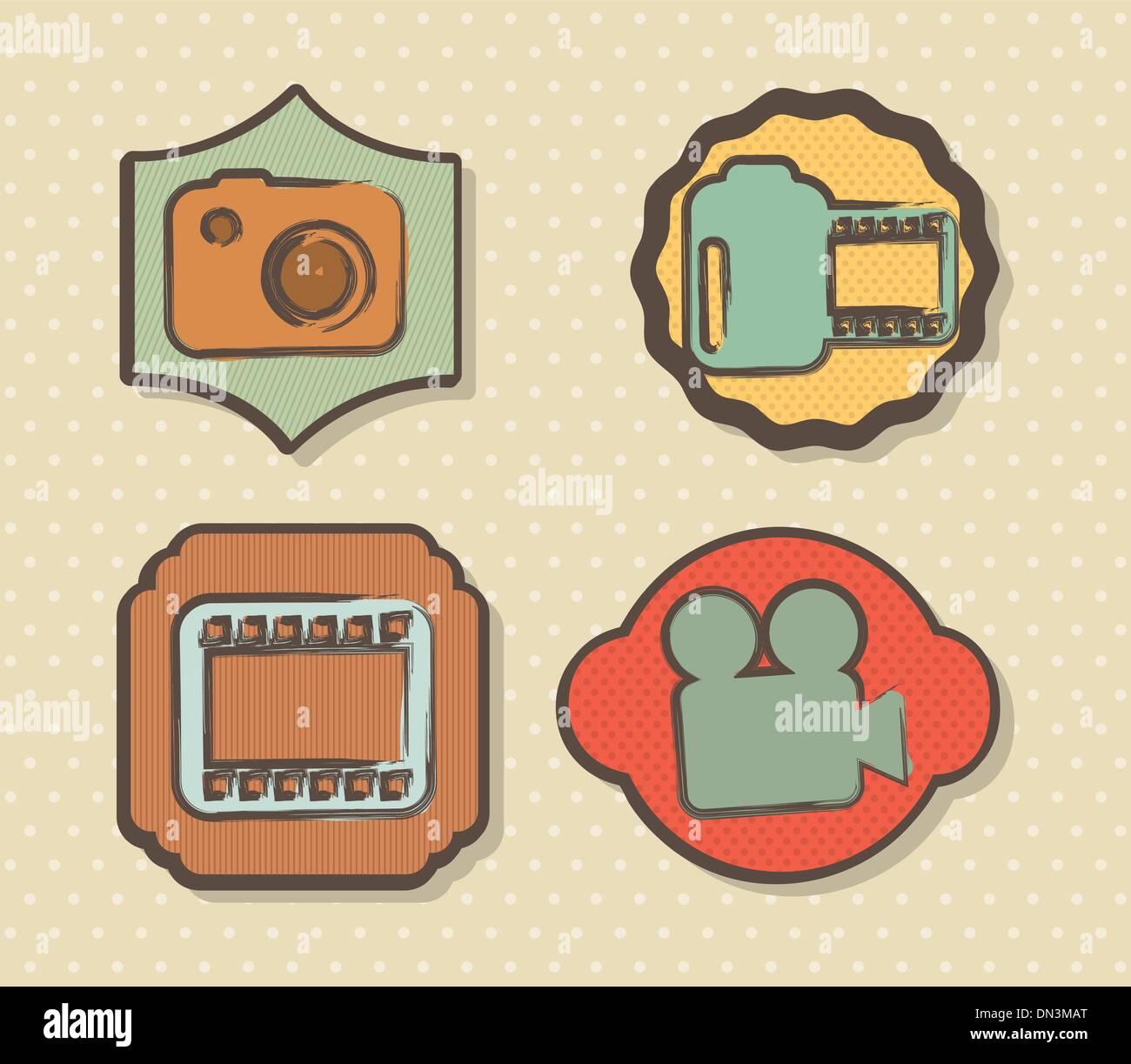 Video labels Stock Vector Images - Alamy