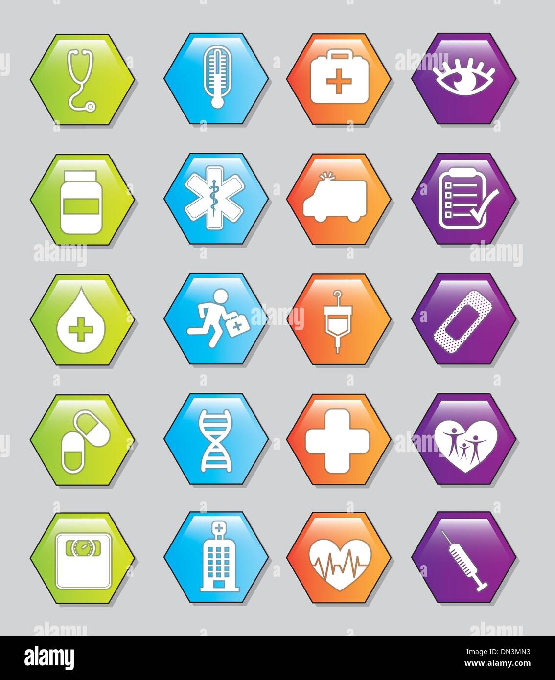 Set colorful icons medical symbol Stock Vector Images - Alamy