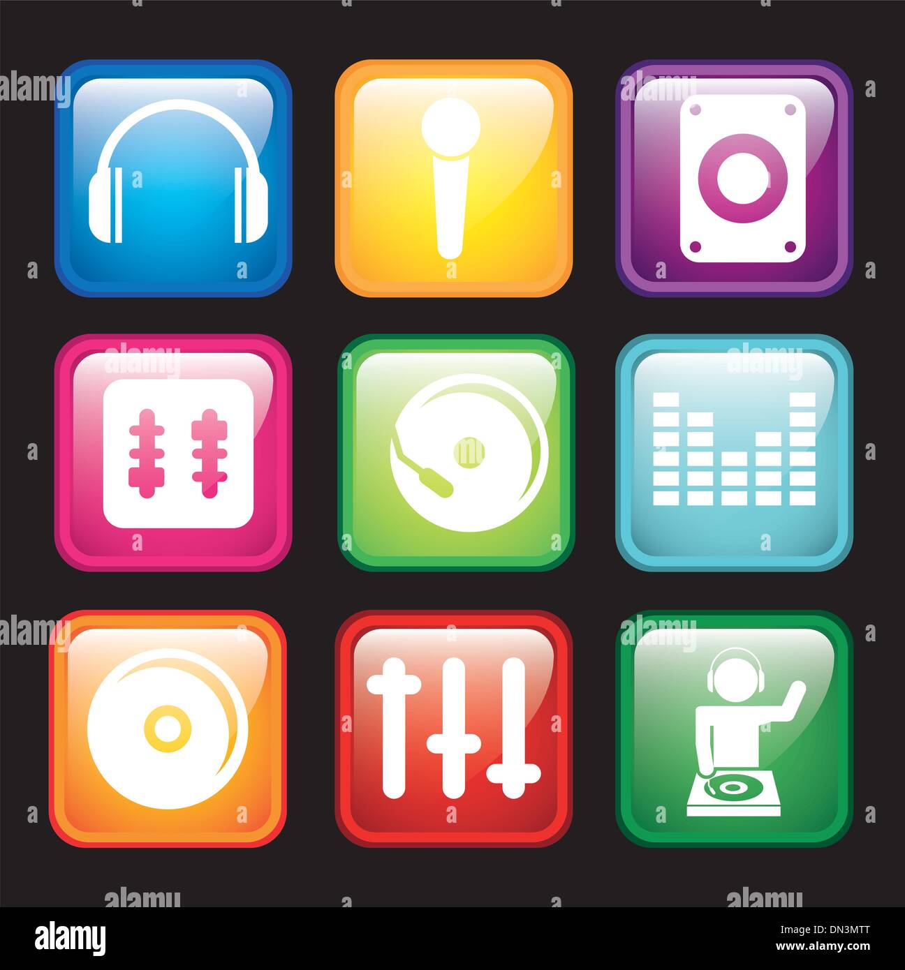 Dj buttons Stock Vector Images - Alamy