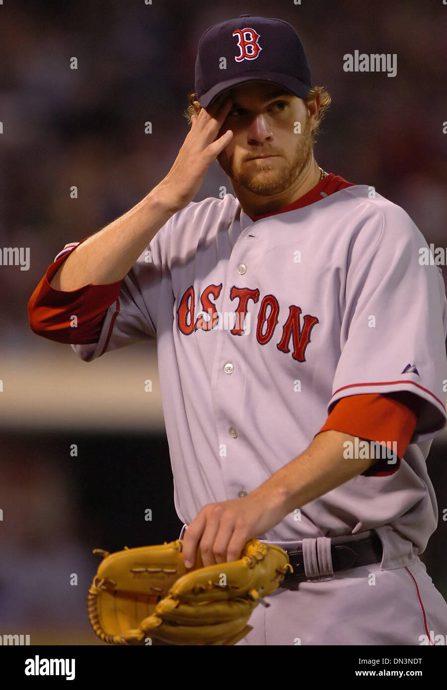 Aug 28, 2006; Oakland, CA, USA; Boston Red Sox's pitcher KASON GABBARD ...