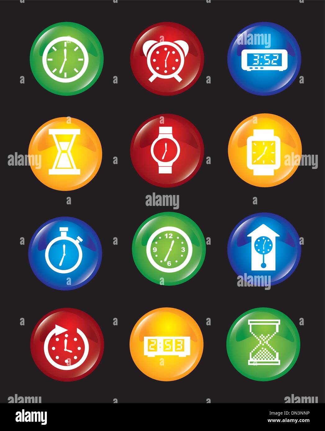 Clock ten to three Stock Vector Images - Alamy