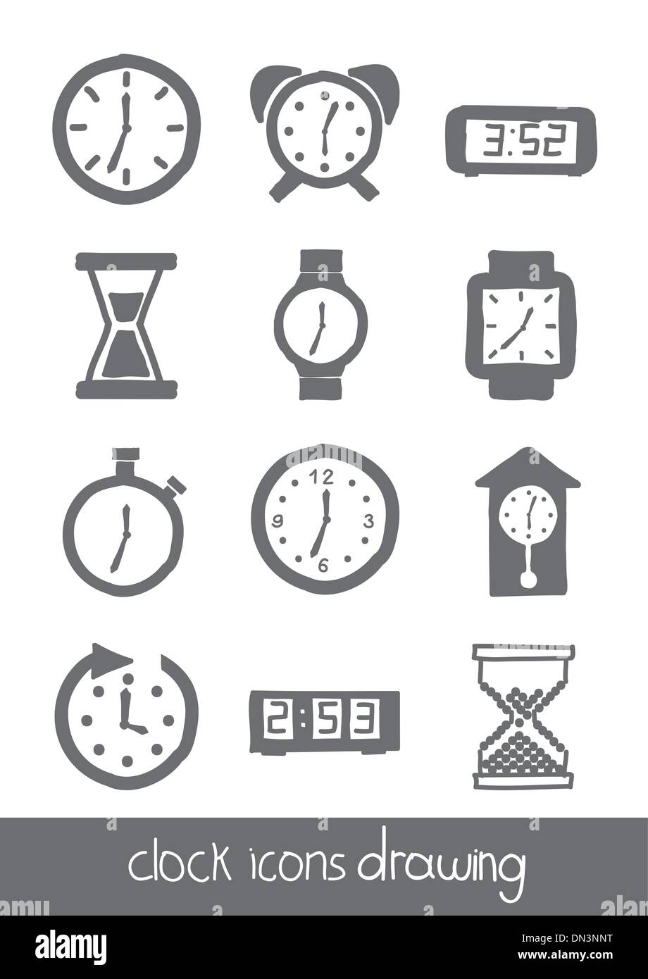 Clock ten to three Stock Vector Images - Alamy