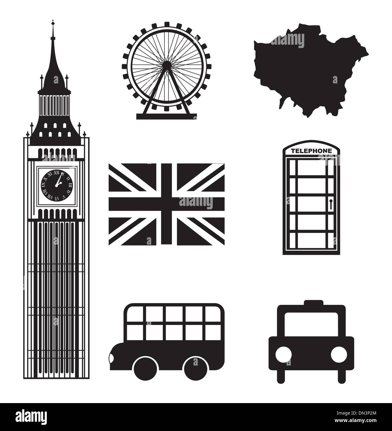 Isolated map of london hi-res stock photography and images - Alamy