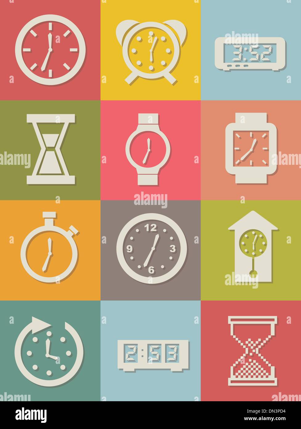 Square wall clock Stock Vector Images - Alamy