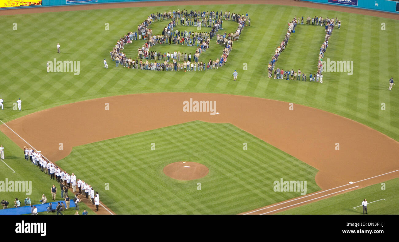 Sep 18, 2006; Los Angeles, CA, USA; Members of the Los Angeles Dodgers ...