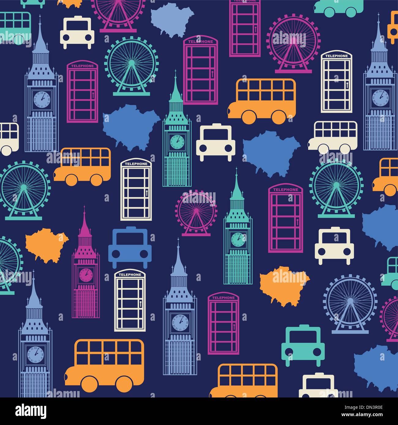 Blue london taxi Stock Vector Images - Alamy