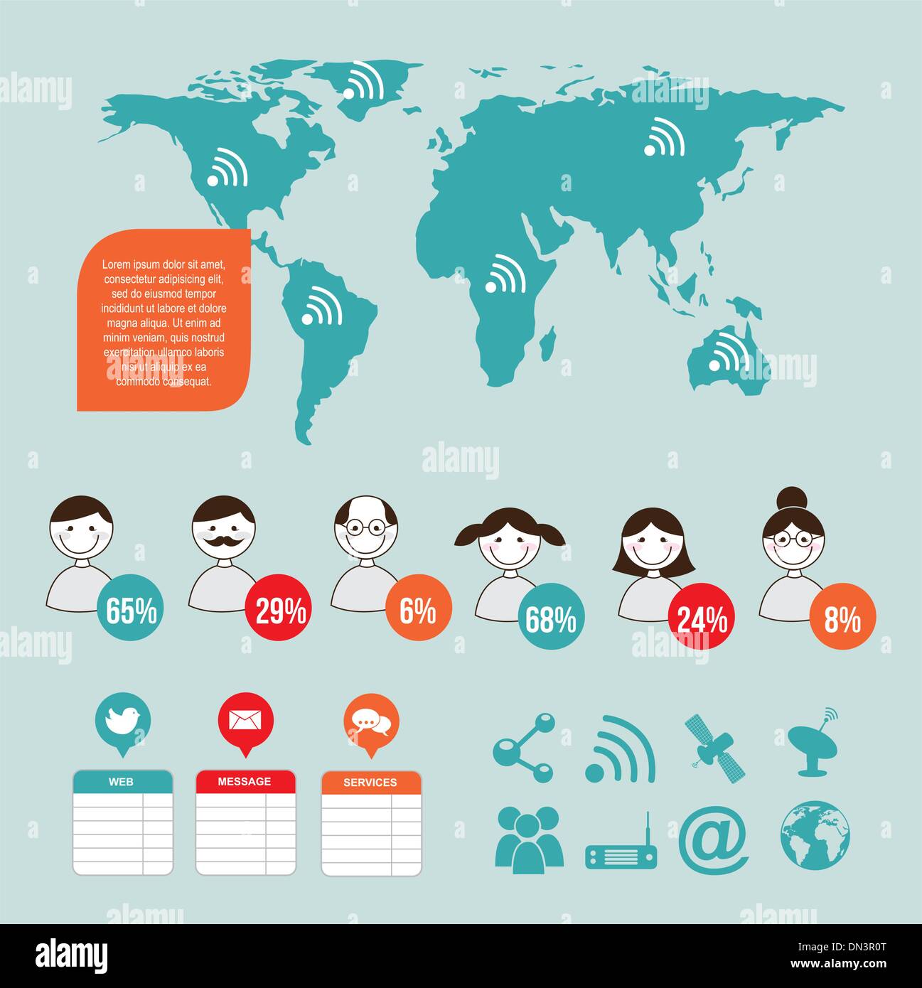 Woman communication mobile email Stock Vector Images - Alamy