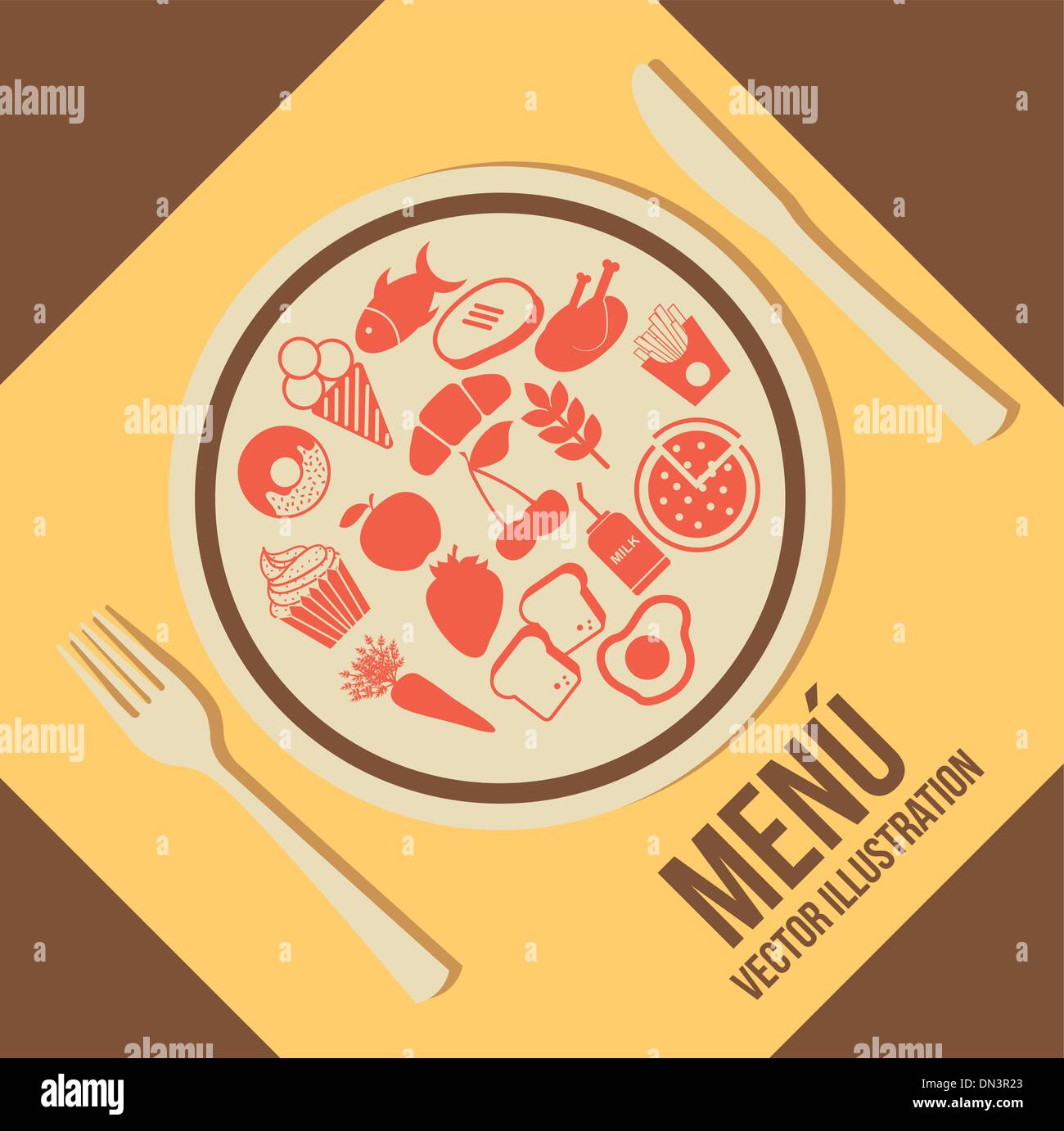 Healthy food restaurant table Stock Vector Images - Alamy