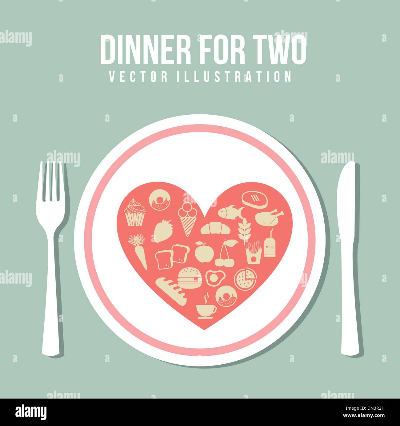 Vintage dinner table Stock Vector Images - Alamy