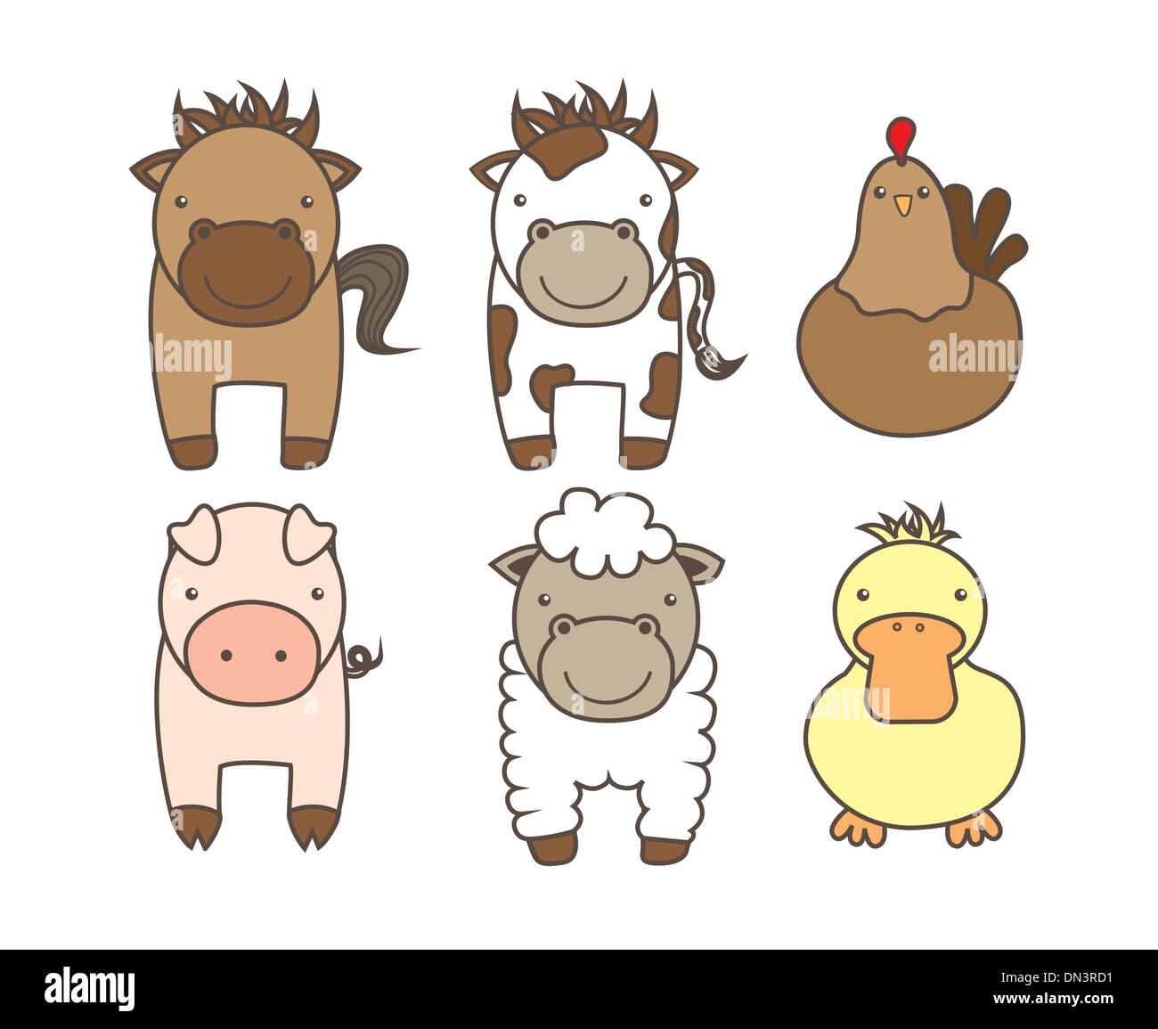 Farm animals cute farm Cut Out Stock Images & Pictures - Alamy