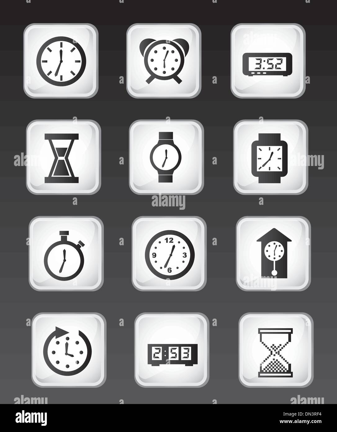 Digital wall clock Stock Vector Images - Alamy