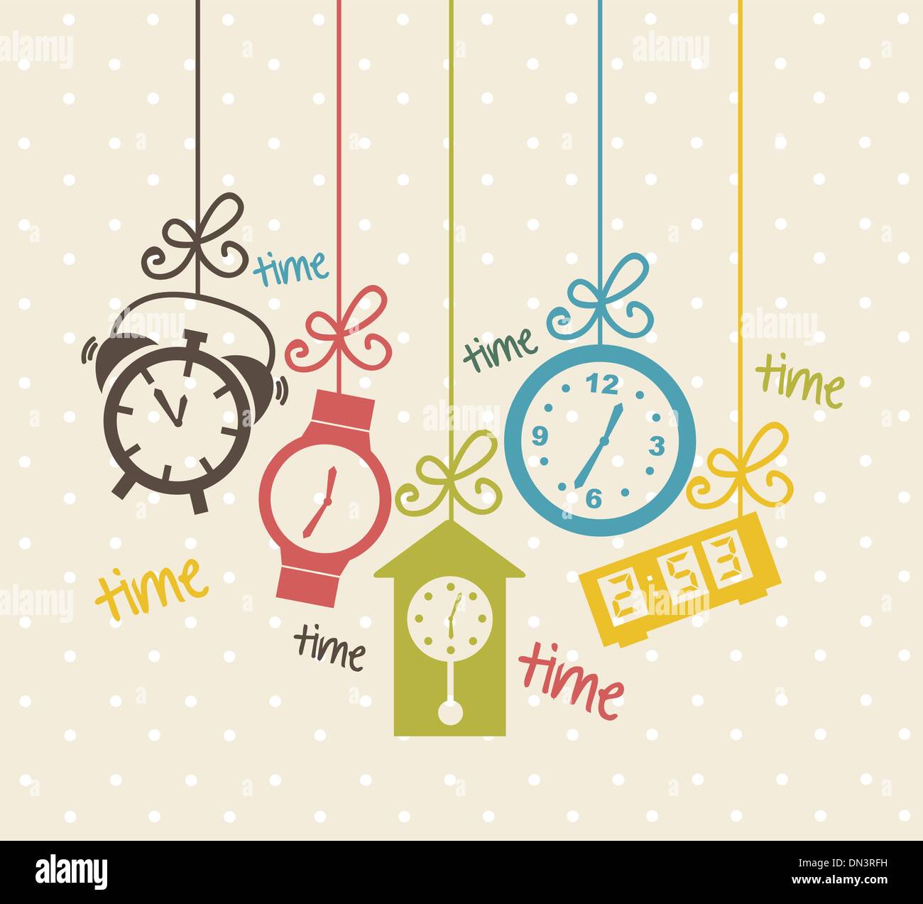 Three dial clock Stock Vector Images - Alamy