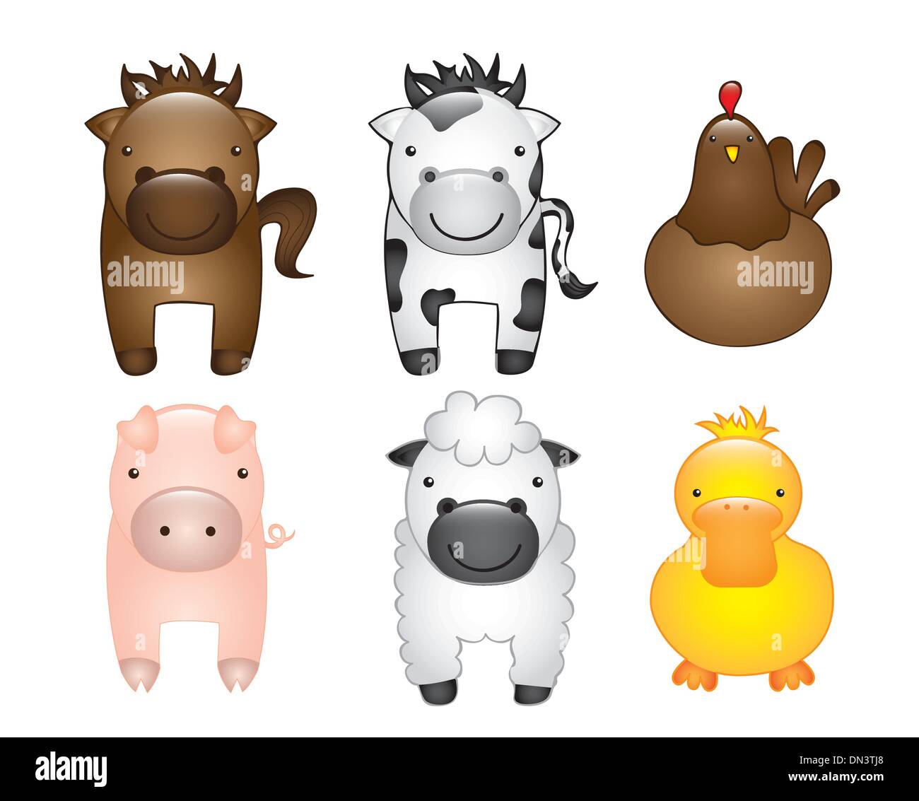 Farm animals cute farm Cut Out Stock Images & Pictures - Alamy