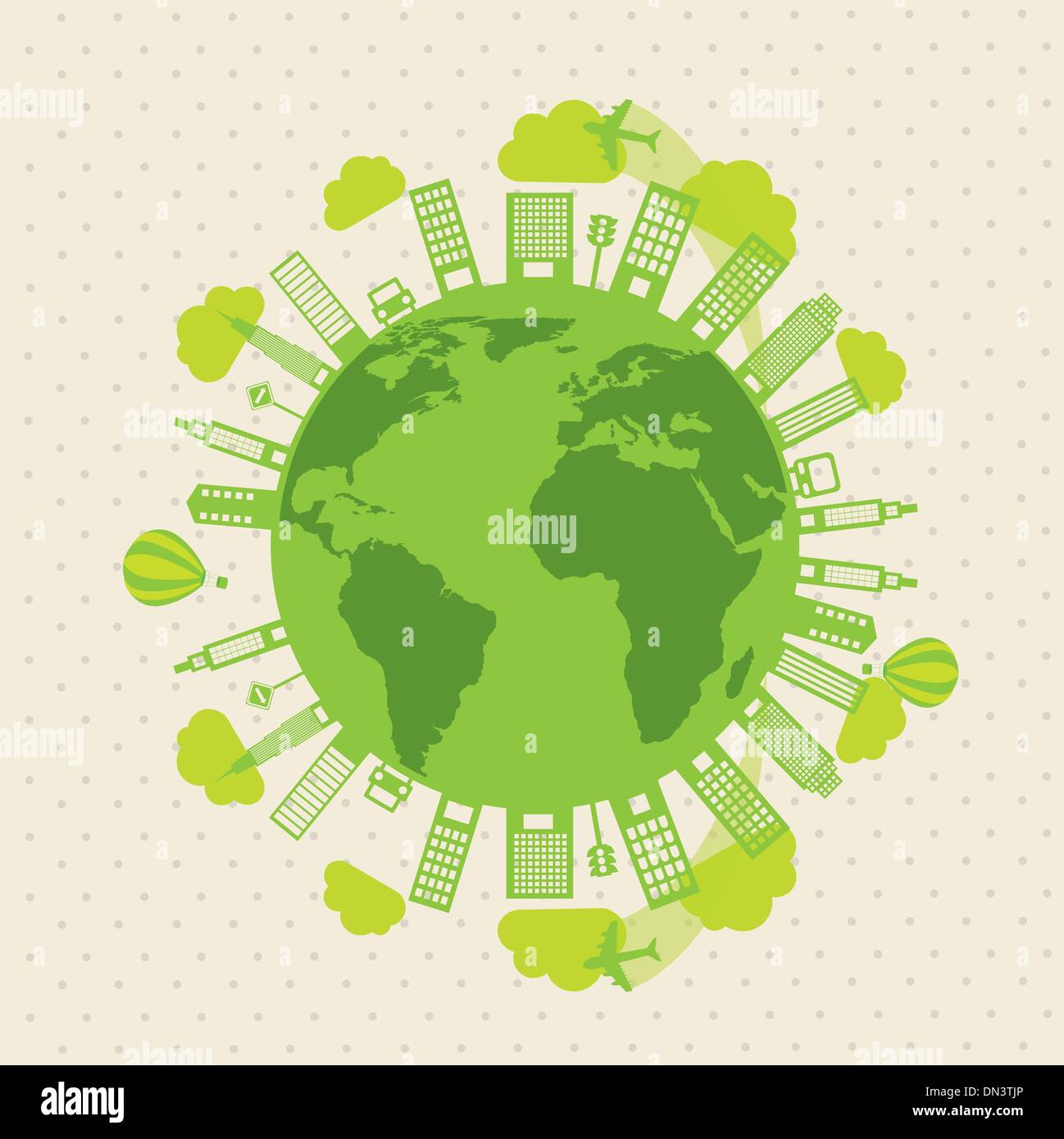 Green buildings vector vectors hi-res stock photography and images - Alamy