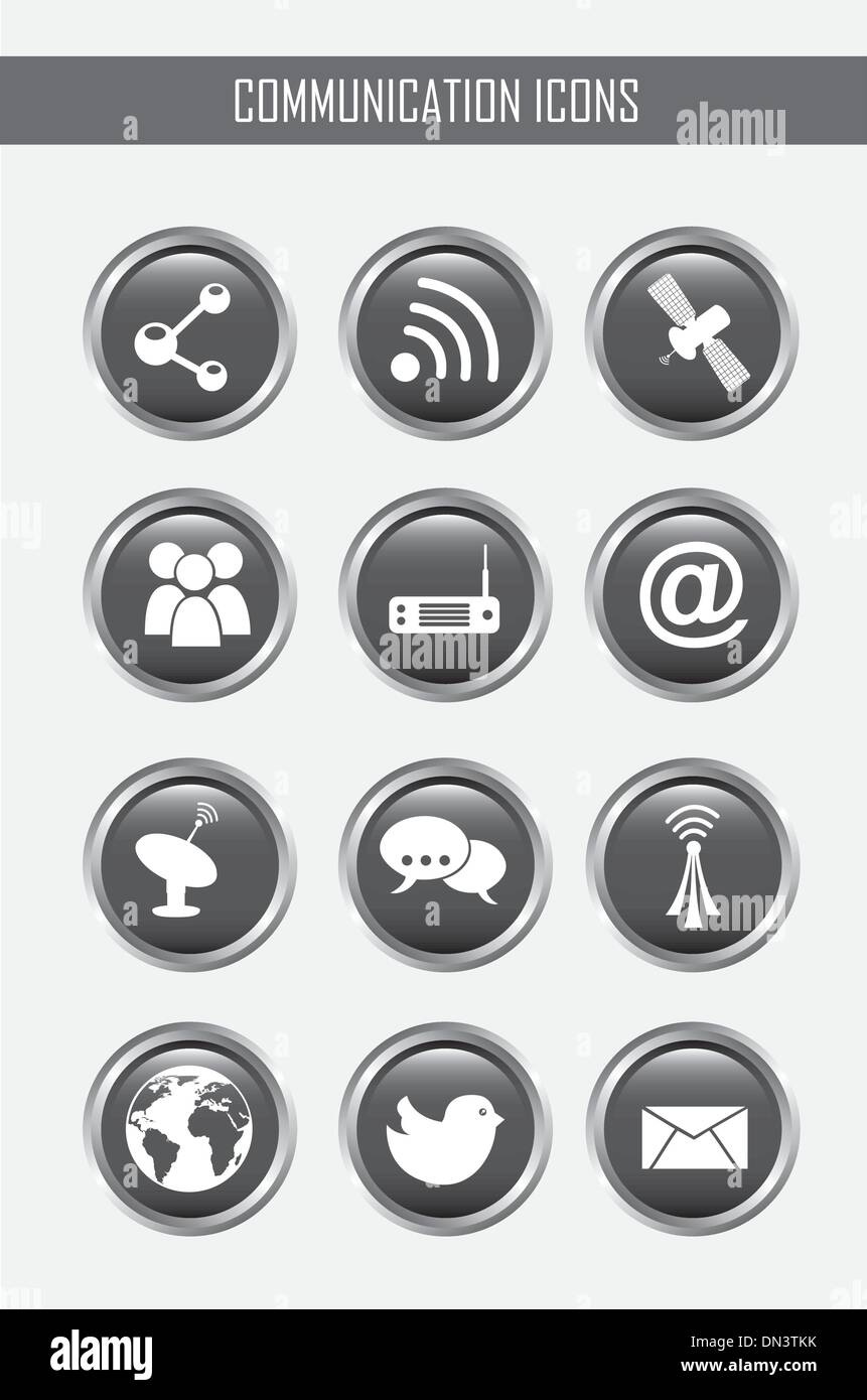 Chat communication icons symbols Stock Vector Images - Alamy