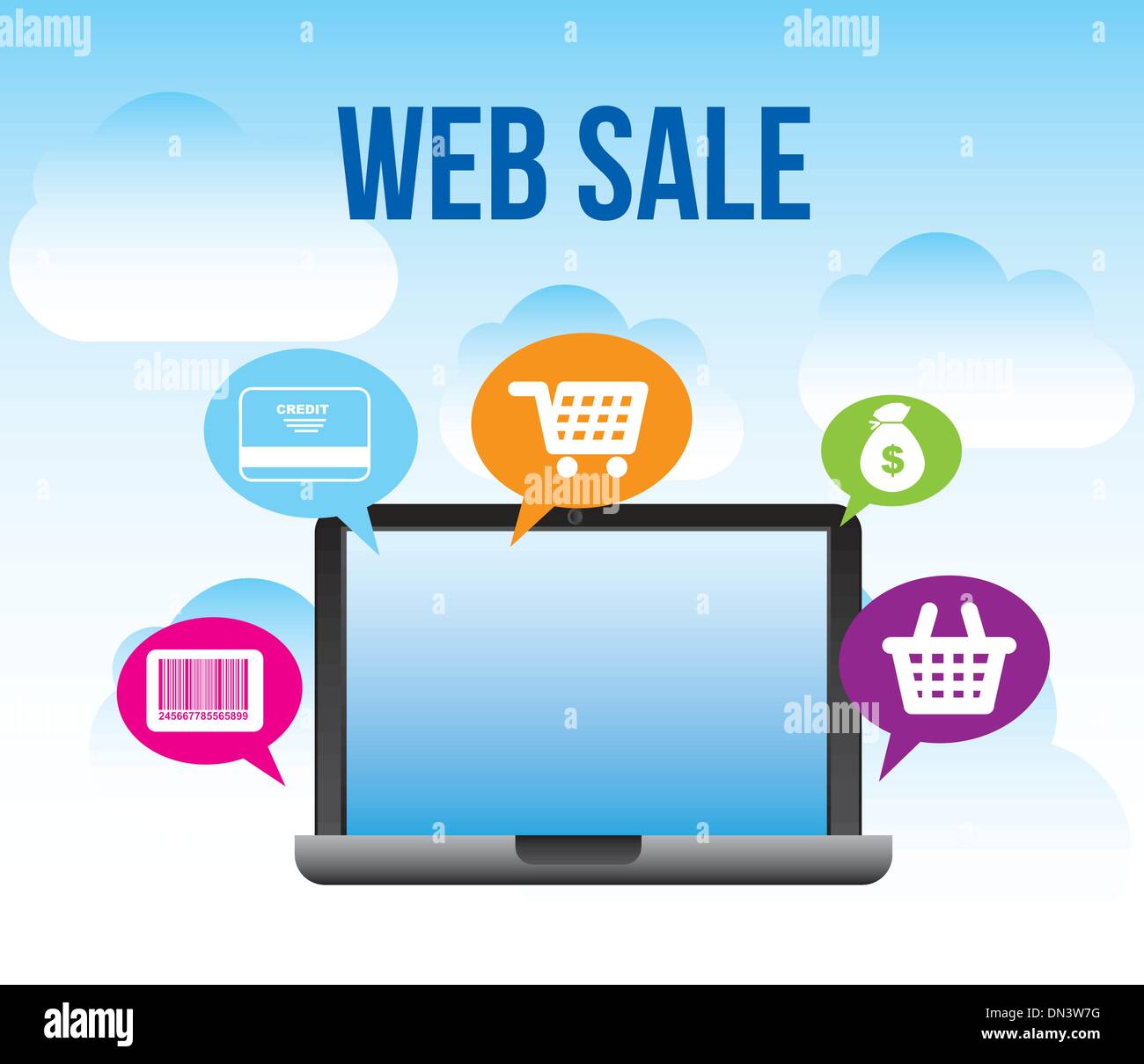 Desk laptop credit card Stock Vector Images - Alamy