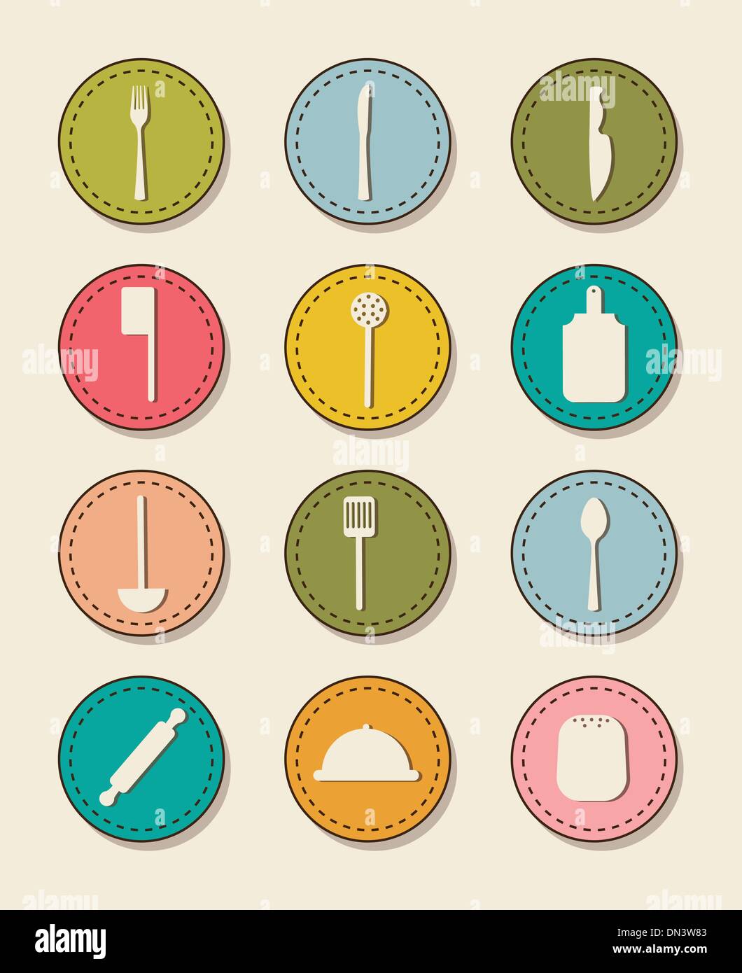 Cutlery icons hi-res stock photography and images - Alamy