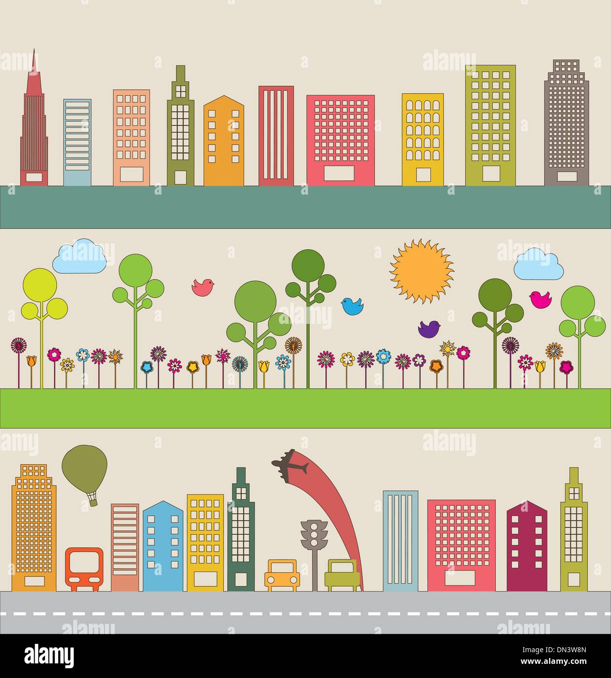 city and nature Stock Vector Image & Art - Alamy