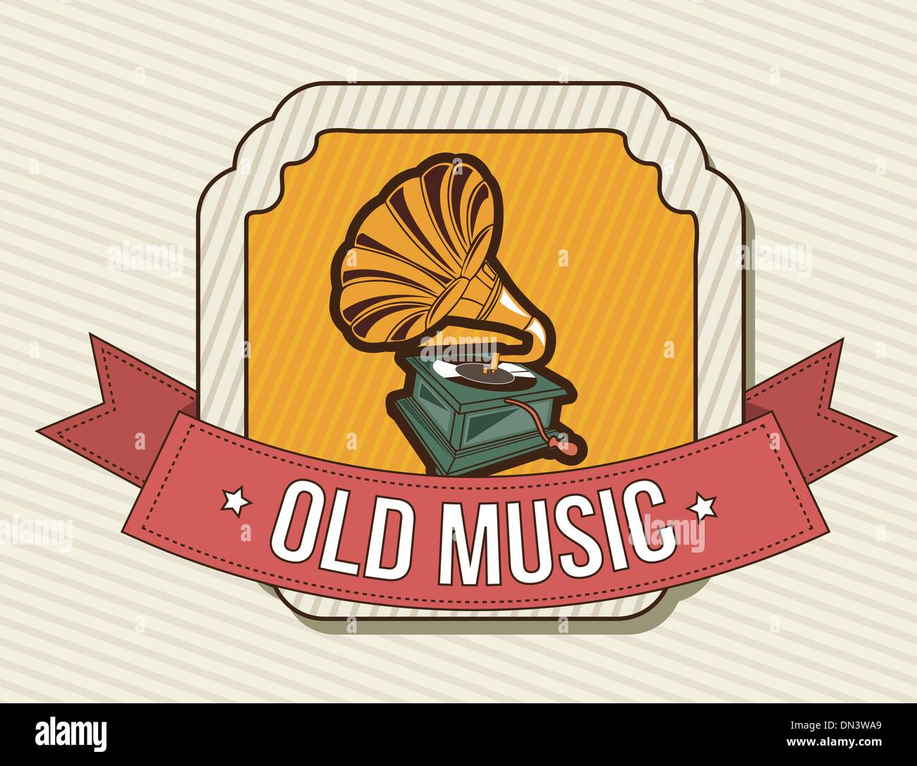 Vintage Poster With Gramophone Stock Vector Images - Alamy