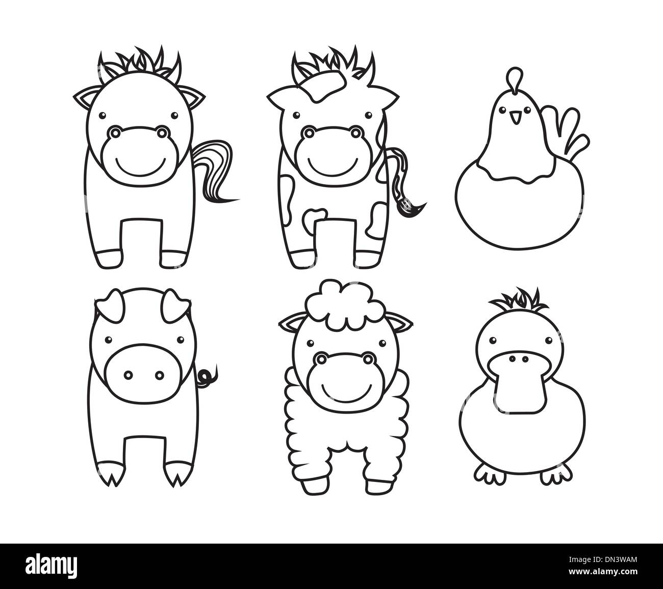 Illustrated animals Black and White Stock Photos & Images - Alamy