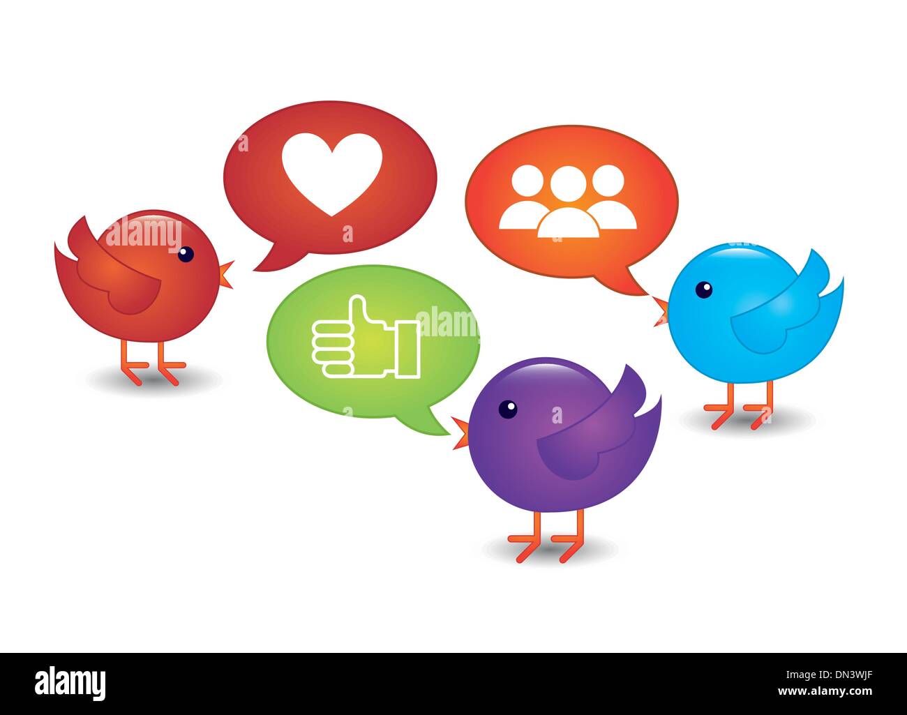Cartoon Tweeting Bird Bubble High Resolution Stock Photography and ...