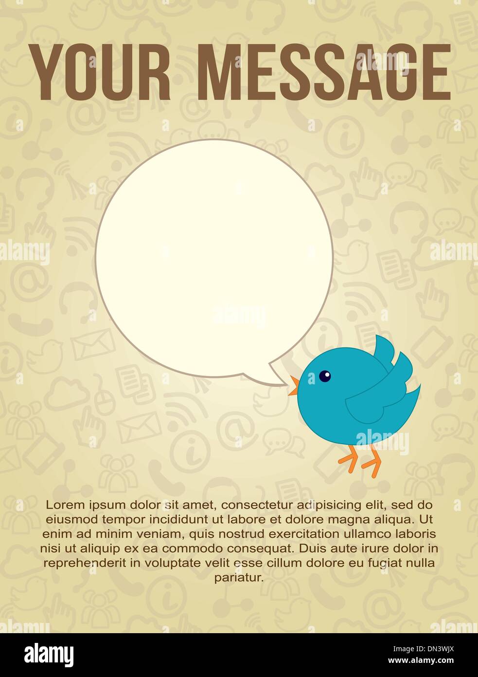 Cartoon tweeting bird bubble hi-res stock photography and images - Alamy