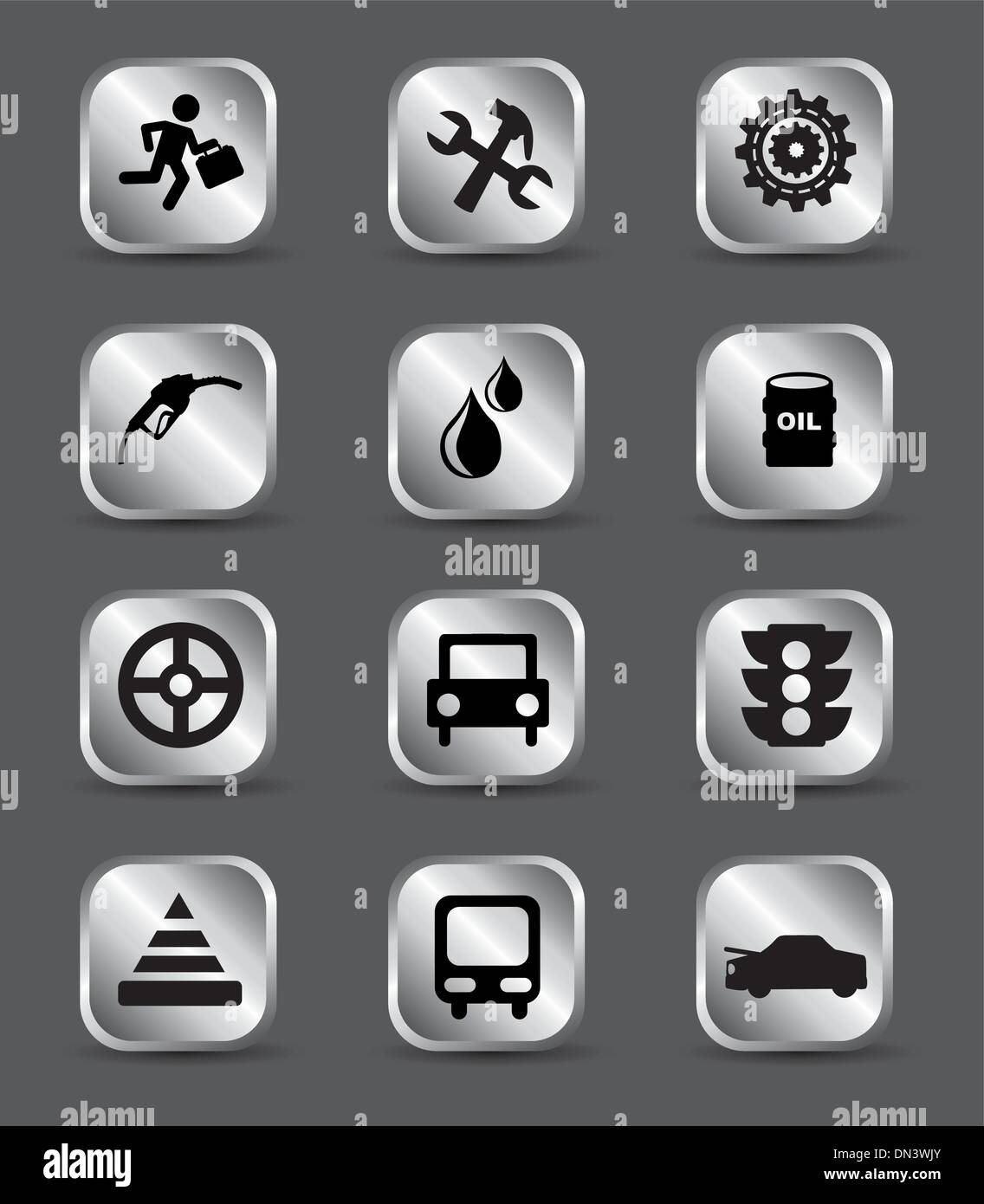 Car maintenance repair icons set hi-res stock photography and images ...