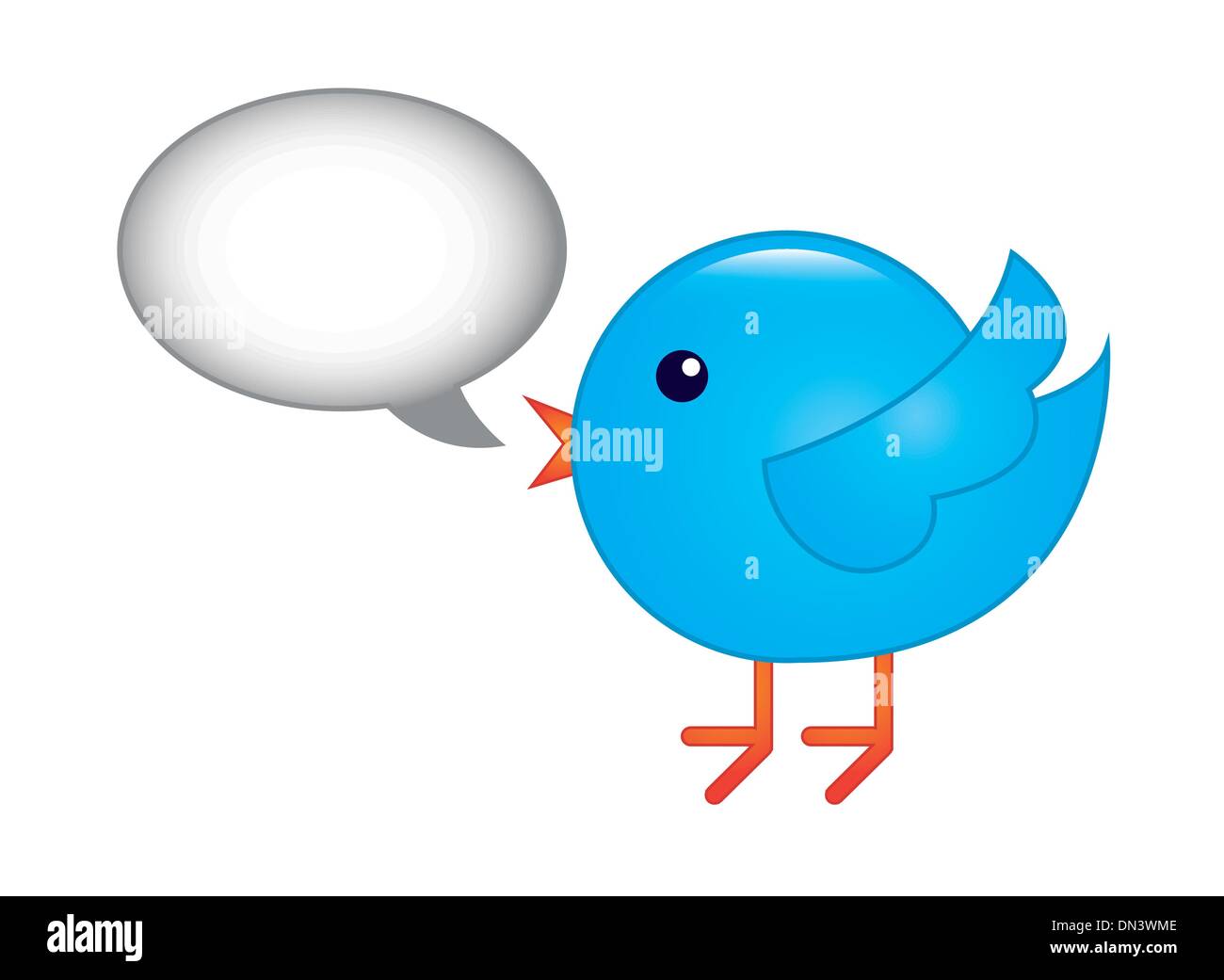 Cartoon tweeting bird bubble hi-res stock photography and images - Alamy