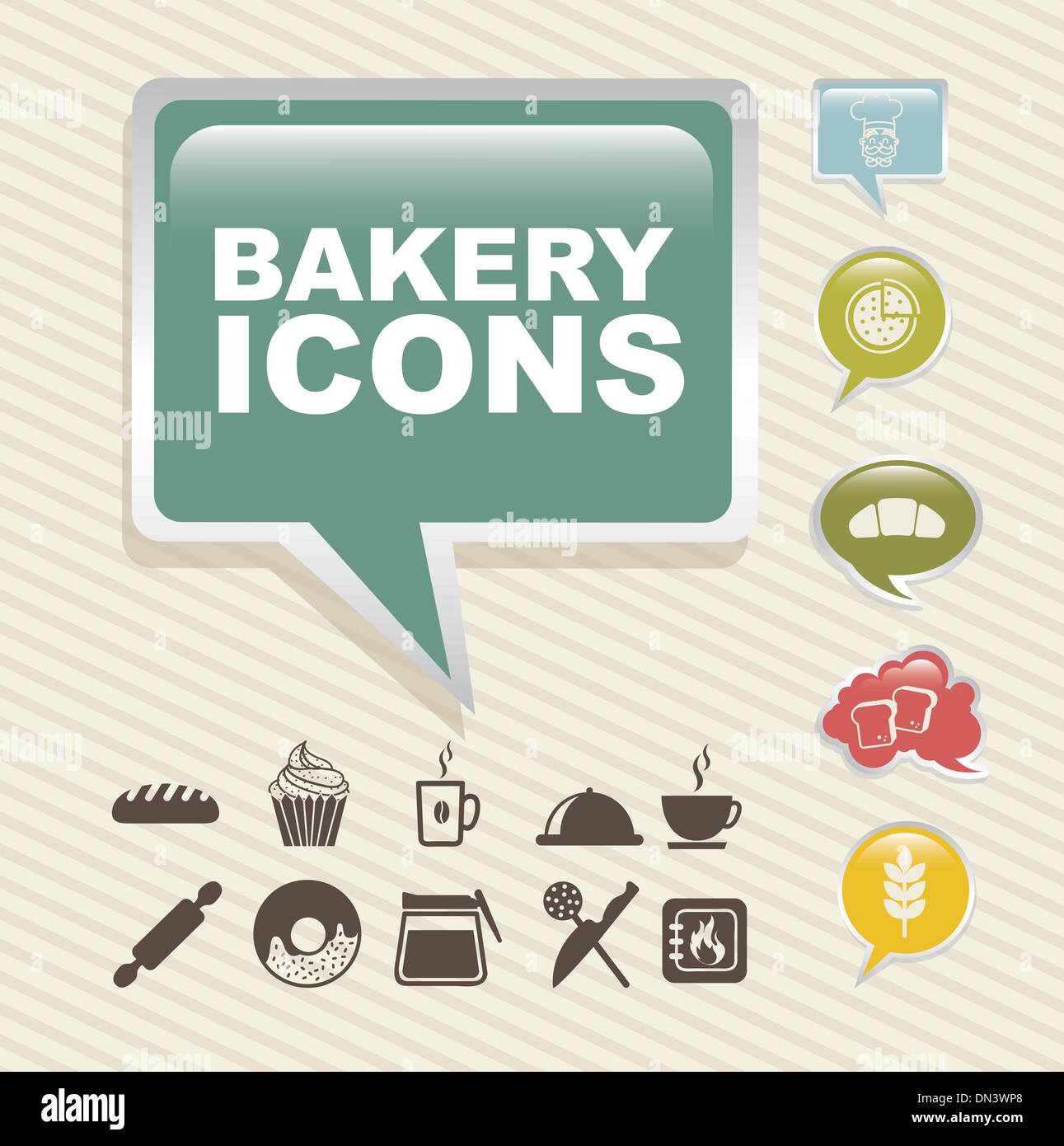 Bakery icons Stock Vector Images - Alamy