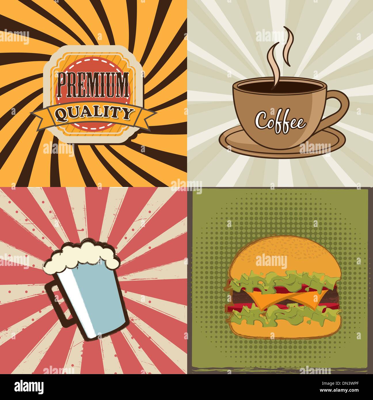 Vintage icons Stock Vector Images - Alamy