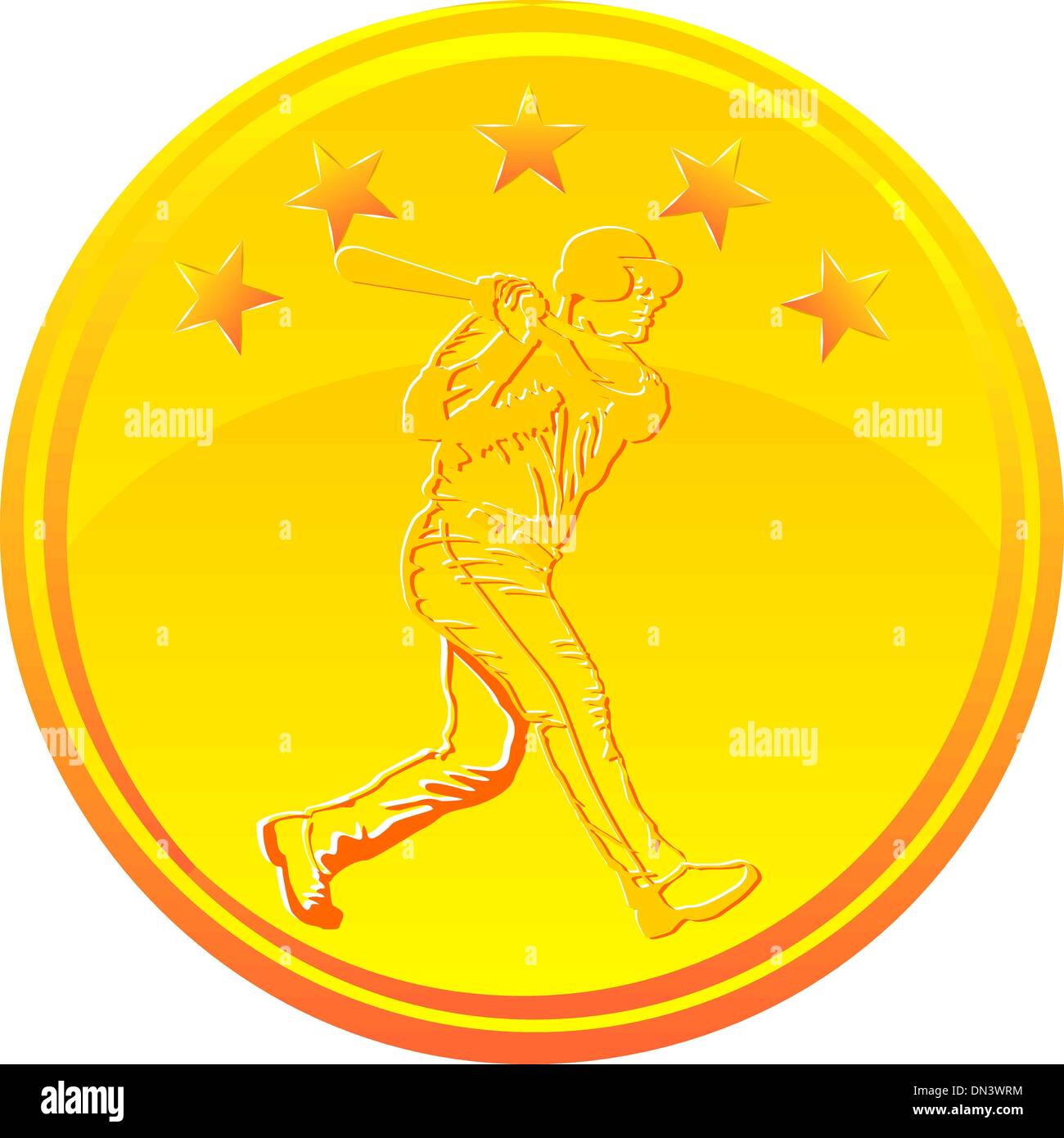 Baseball hitter gold medal Stock Vector Image & Art - Alamy