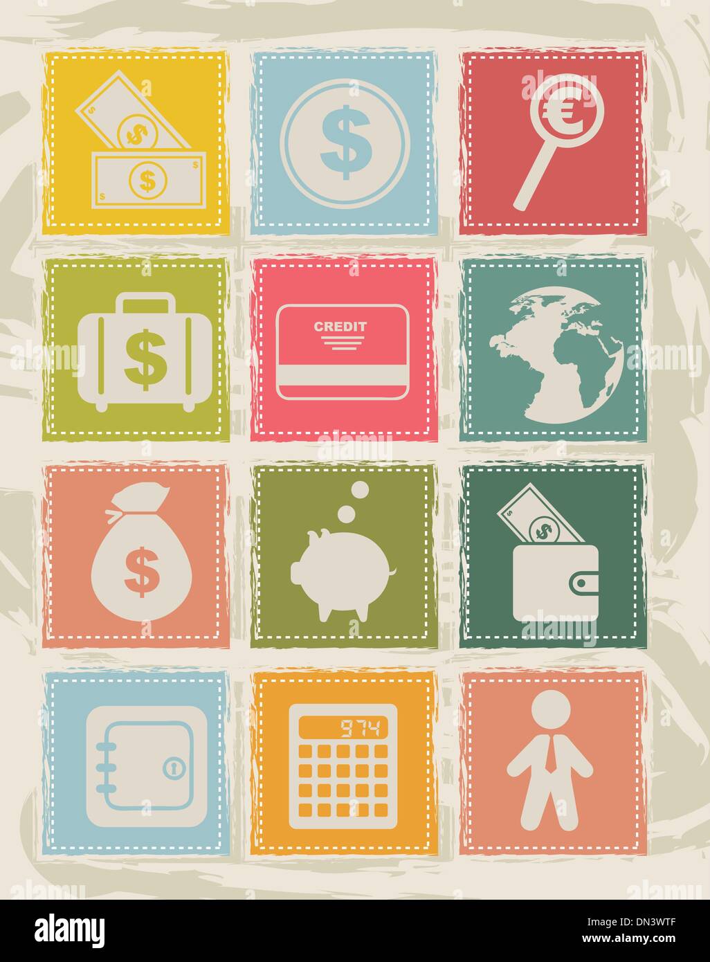 Money icon set cute Stock Vector Images - Alamy