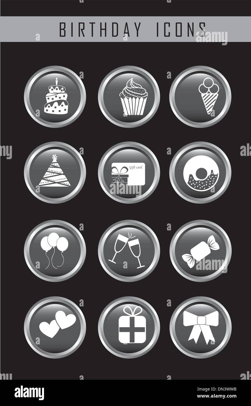 Birthday icons hi-res stock photography and images - Alamy