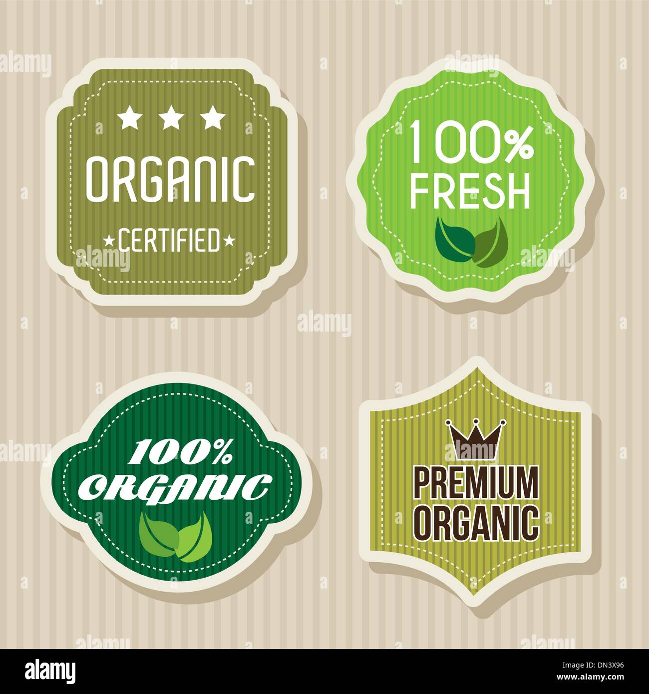 Set green labels leaf Stock Vector Images - Alamy