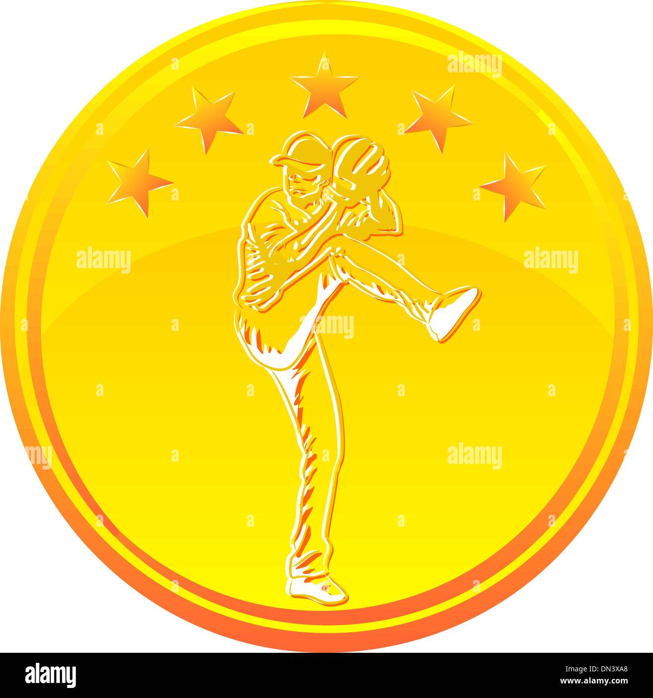 Baseball Gold Medal Stock Vector Image & Art - Alamy