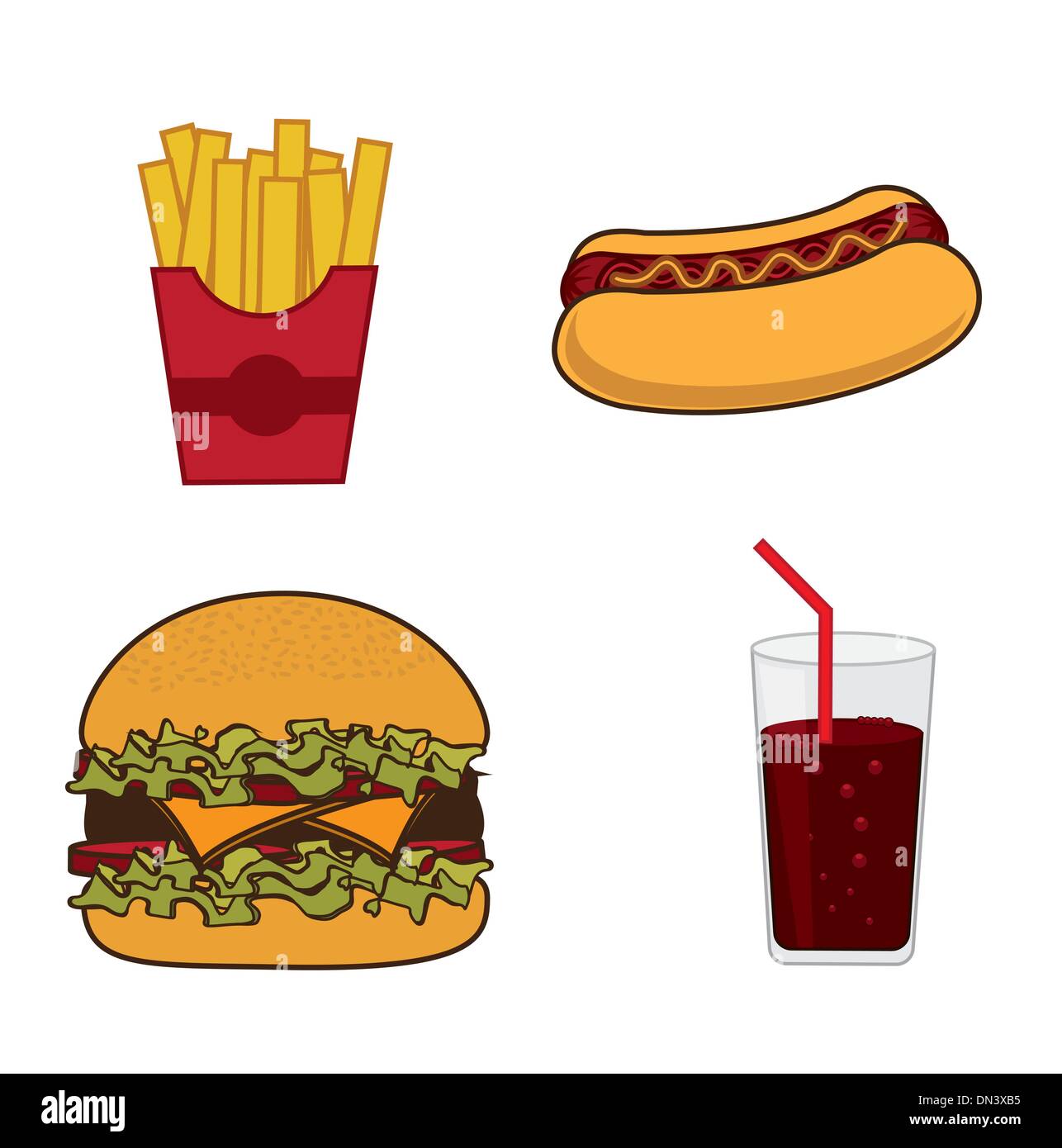 Fast food meals Stock Vector Images - Alamy