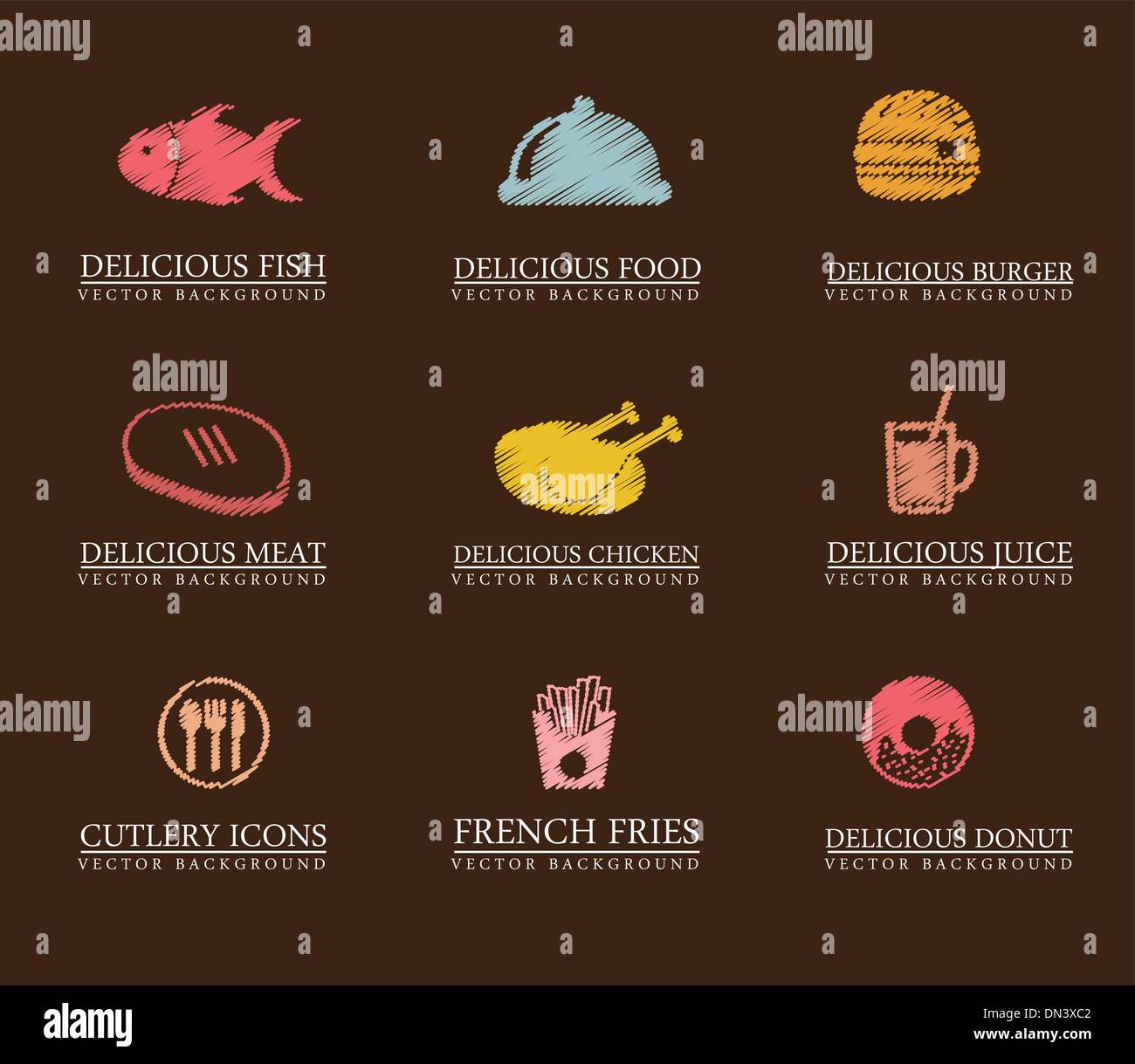 Cute food icons Stock Vector Images - Alamy