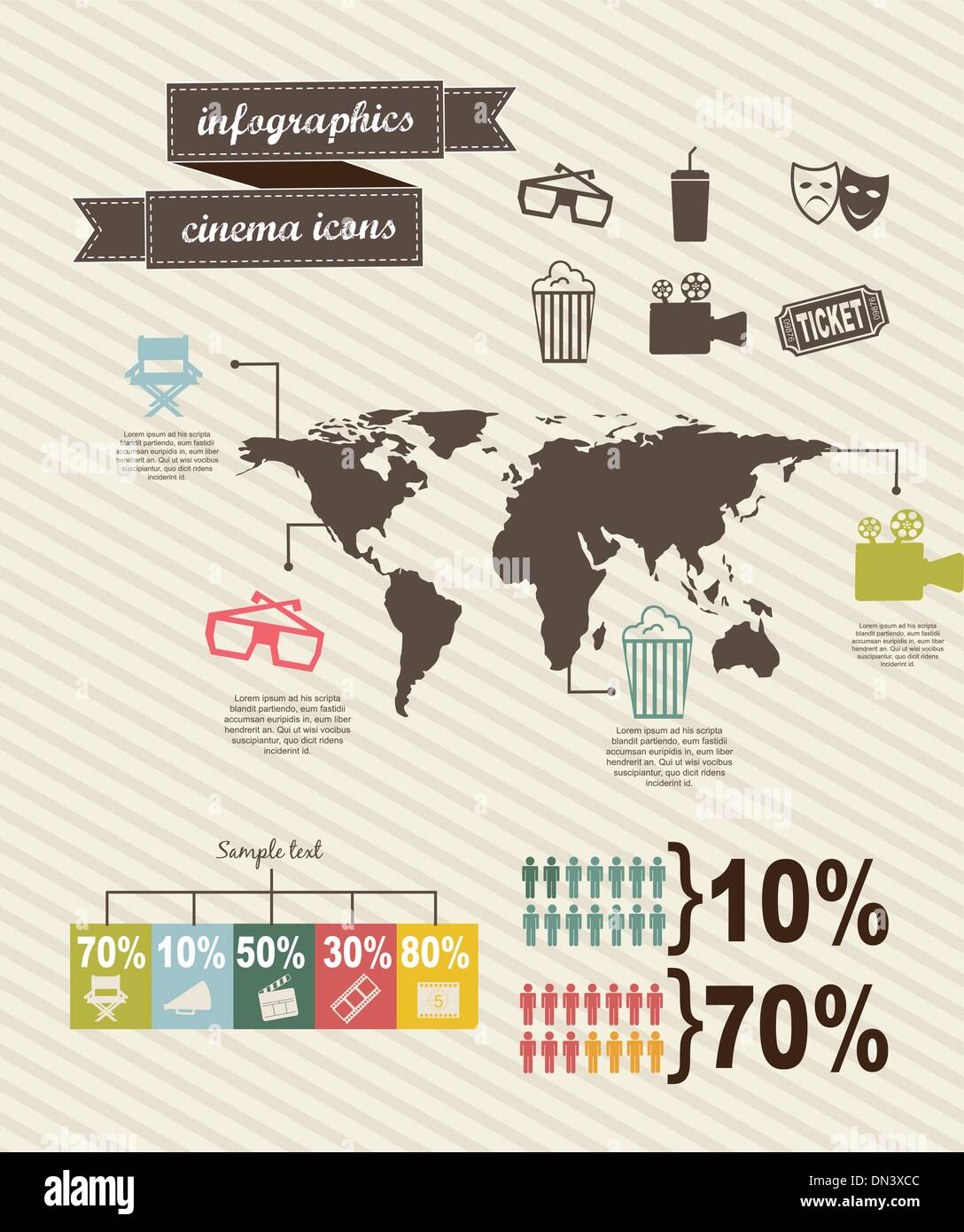 Cinema movie infographics hi-res stock photography and images - Alamy